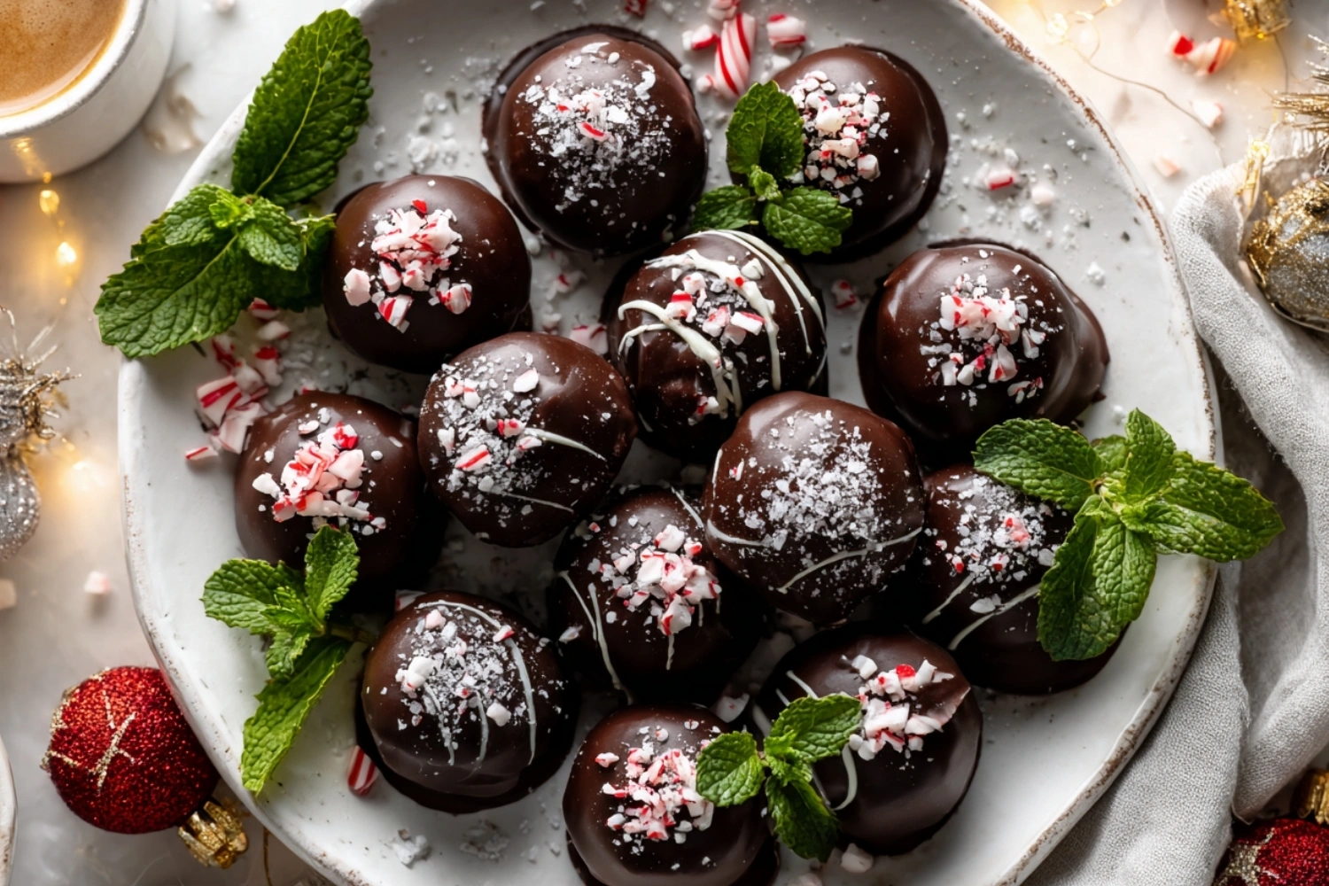 Dark Chocolate Peppermint Truffles – A Minty, Decadent Holiday Treat ...