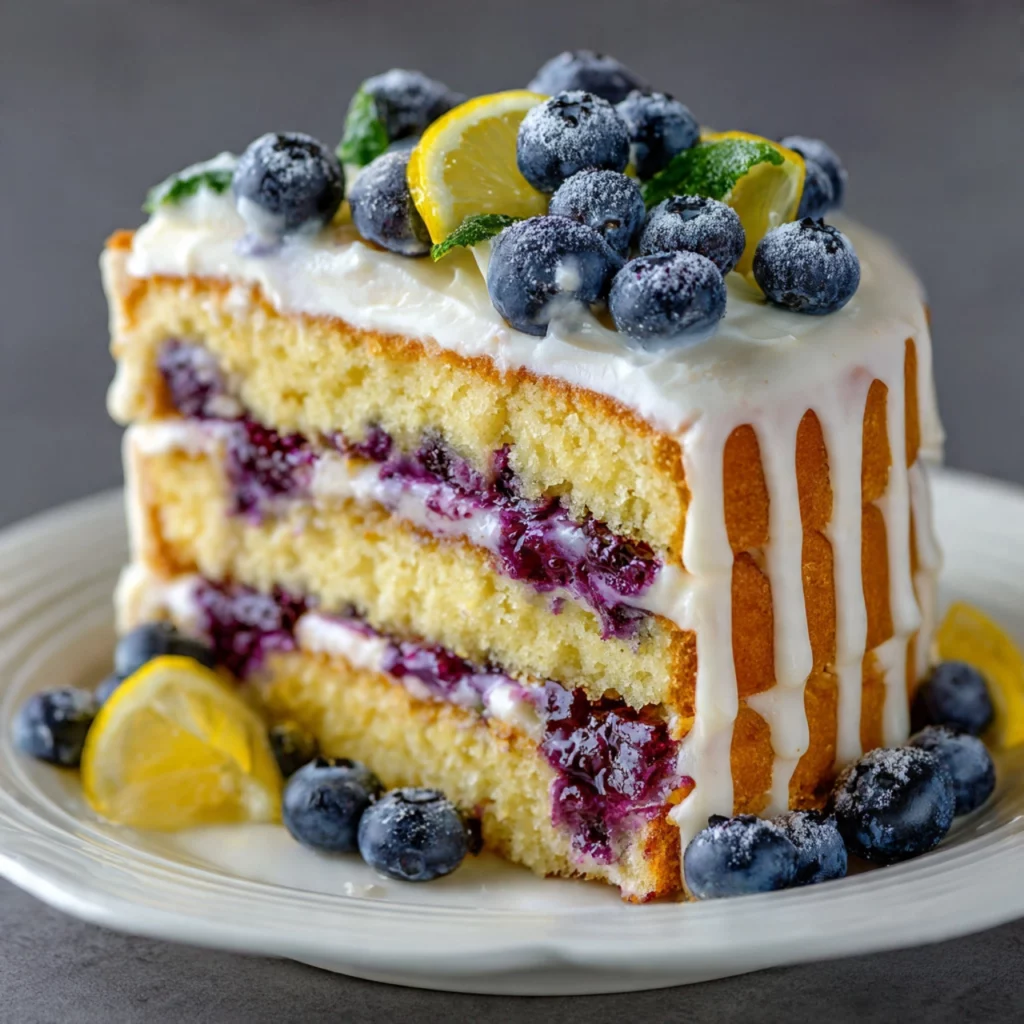 Lemon Blueberry Cake – Easy Moist Layer Cake with Fresh Blueberries ...