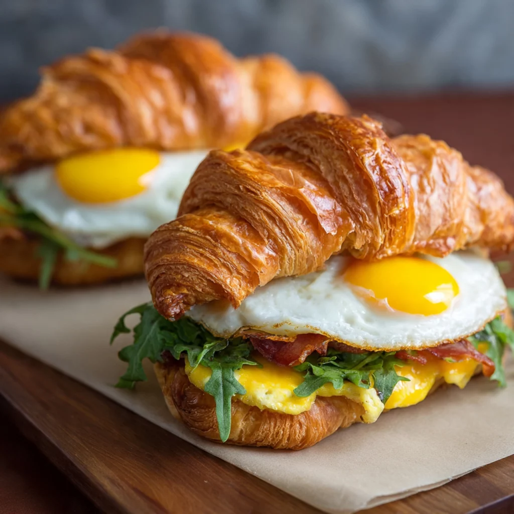 Easy Baked Croissant Breakfast Sandwiches for Busy Mornings - Ritzy recipes