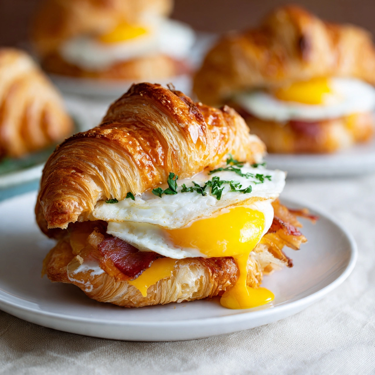 Easy Baked Croissant Breakfast Sandwiches for Busy Mornings - Ritzy recipes