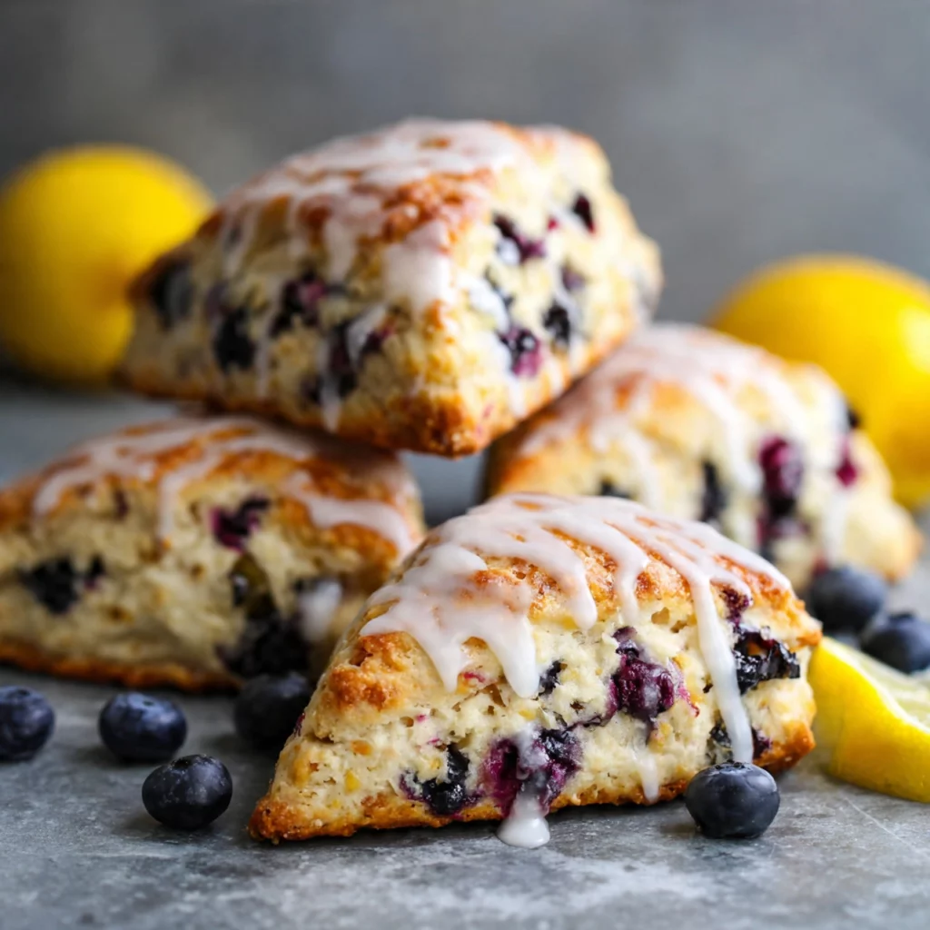 Glazed Lemon Blueberry Scones – Soft, Buttery & Bakery-Worthy - Ritzy recipes