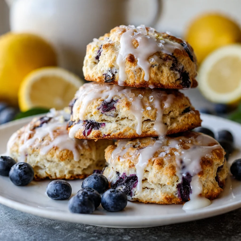 Glazed Lemon Blueberry Scones – Soft, Buttery & Bakery-Worthy - Ritzy recipes