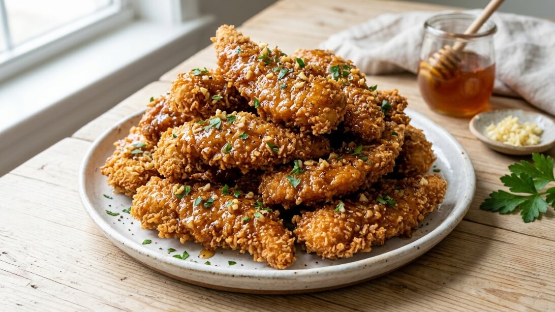 Honey Garlic Chicken Tenders: 1 Easy Sticky Recipe